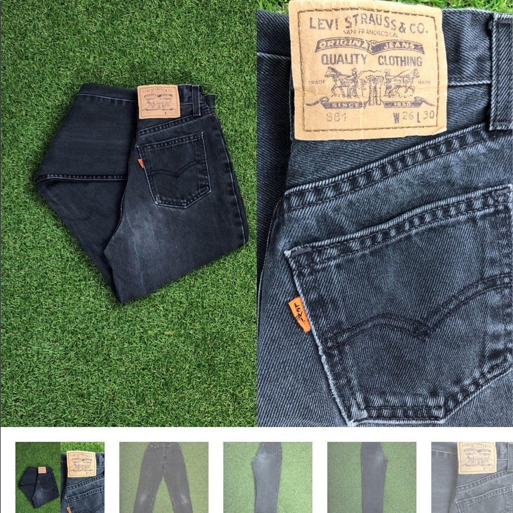 Vintage Stone Washed Black Levi Jeans - Gem